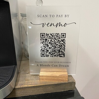 Personalized Venmo Sign, QR Code Sign, Scan to Pay Venmo QR Code Sign ...