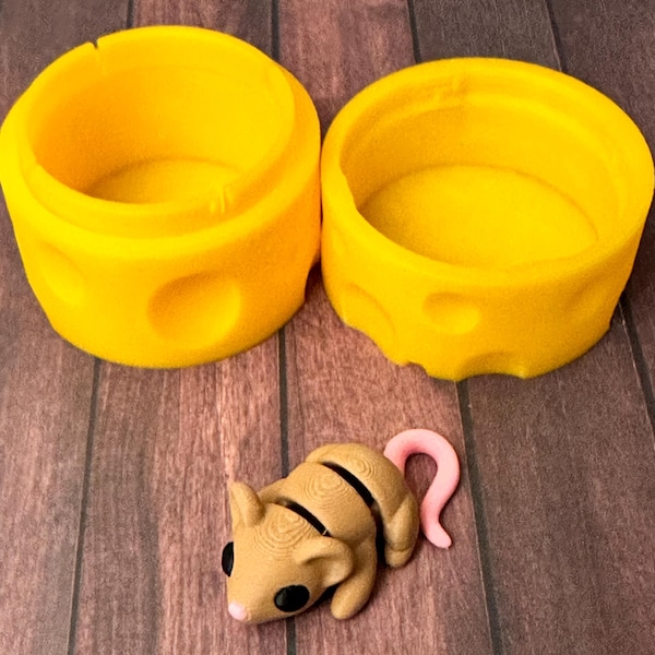 Tiny Mouse Fidget Toy With Optional Cheese Container Stress Relief Toy ...