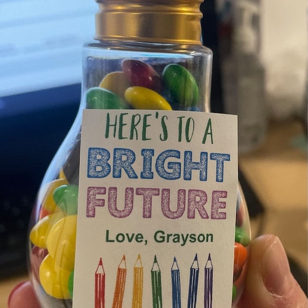 Kindergarten Graduation Tag, Future is Bright Printable Tag, Grad Gift ...