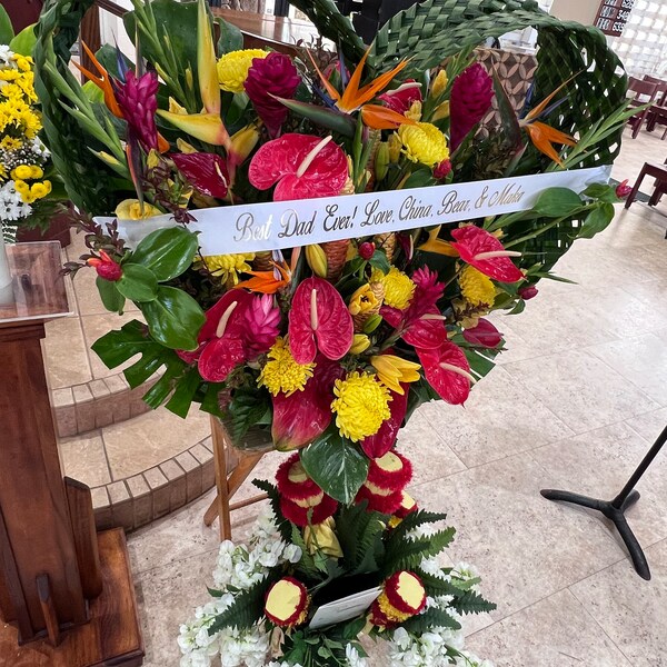 Funeral, Memorial Ribbon, Custom Printed W/your Message, Floral ...