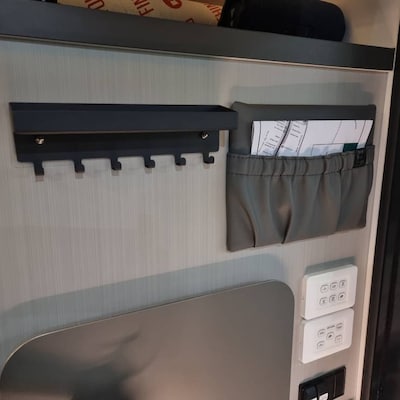 Caravan or Motorhome Double Storage Pockets / Pouch Leatherette Drop ...