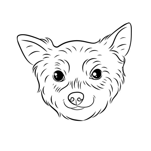 Digital Pet Outline (SIMPLE) - Dog Cat Vector Line Out Drawing, Pet ...