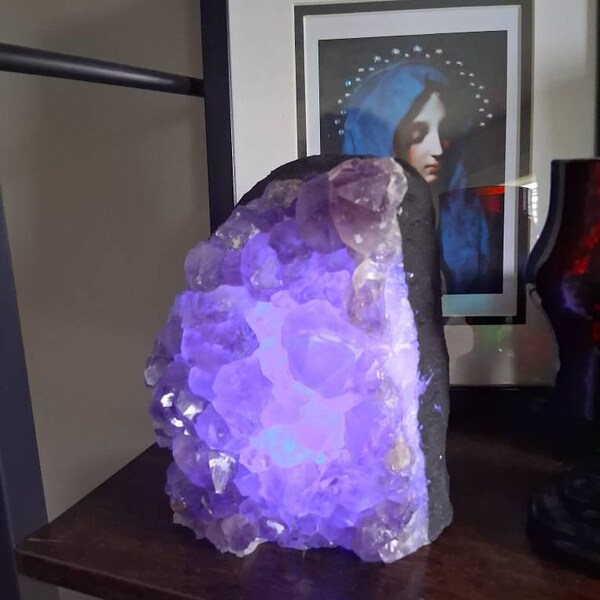 Amethyst Cluster Lamp: 8lb Crystal Lamp With LED Bulb - Etsy
