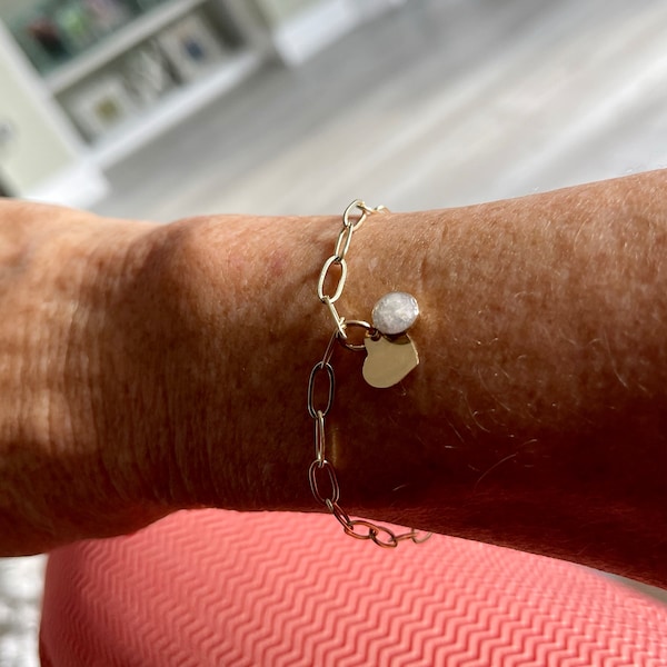 Handmade Memorial Keepsake Bracelet in Sterling Silver or Gold, Link ...