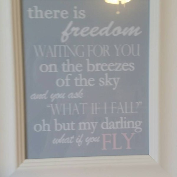 What If You Fly Inspirational Quote Wall Art, Erin Hanson Quote ...