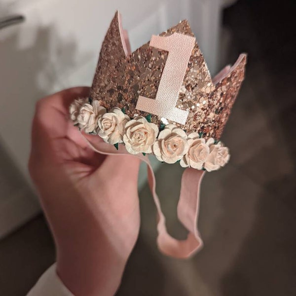 Rose Gold Birthday Crown, 1st Birthday Crown any Age Available Birthday ...