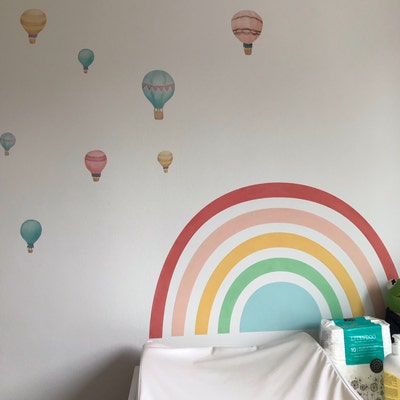Mural Colorful Rainbow Wall Sticker, Plastic-free Wall Sticker - Etsy