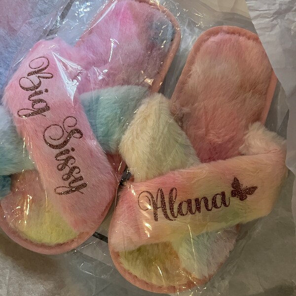 Personalized Girls Slippers for Kids Ages 3 to 10 Years - Non-skid ...