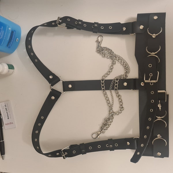 Chain Harness for Women, Breast Belt, Thin Harness, Chest Leather Belt ...