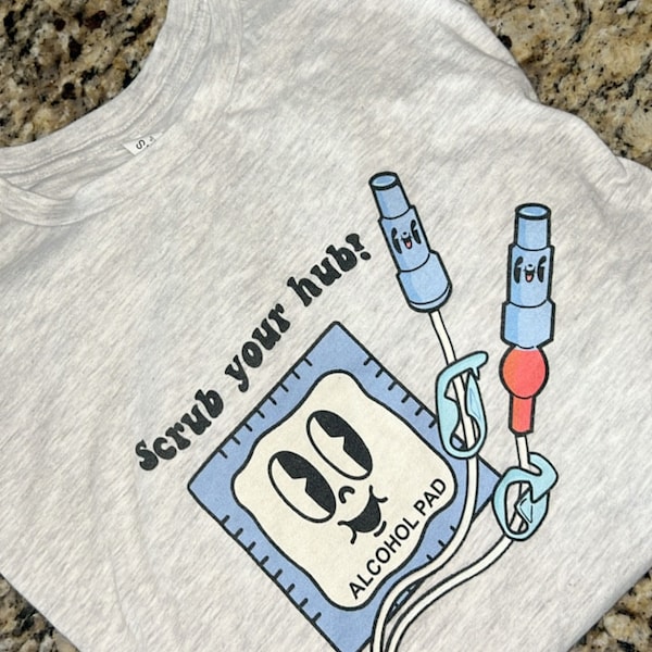 Cute Retro Nurse Shirt - Scrub the Hub, Funny Peds ER Icu Rn T-shirt ...