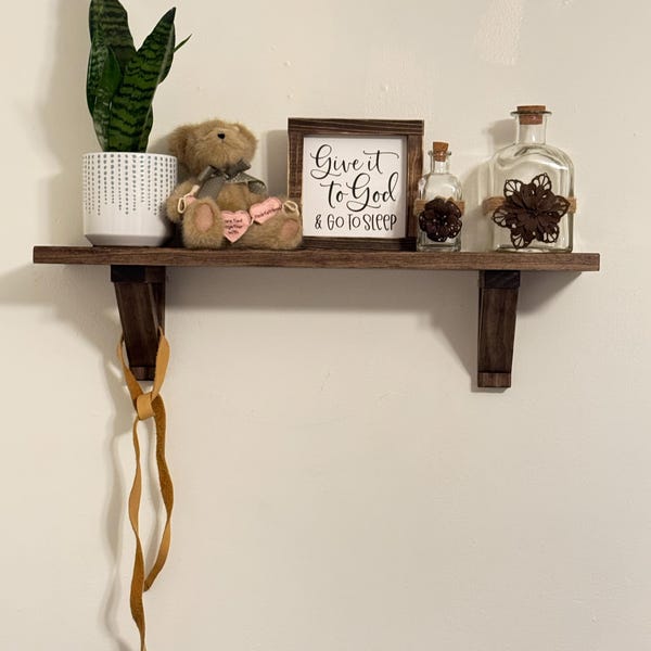 Old Country Wood Shelf - Tobacco Brown, Western Shelf, Rustic ...