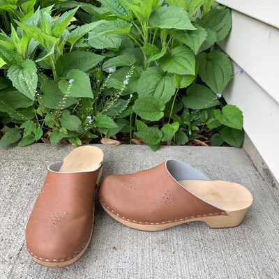 Leather Clogs With Studs Wooden Clogs Women Clogs Shoes With Studs ...