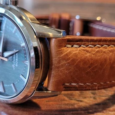 Handmade Vegetable Tanned Leather Watch Band / Strap, 16mm 17mm 18mm ...