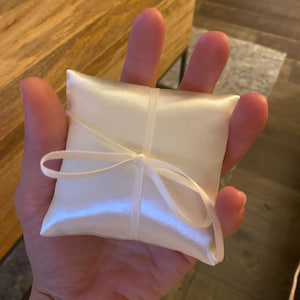 Small Ring Pillow, Ivory Satin Engagement Ring Pillow, Mini Ring Bearer ...