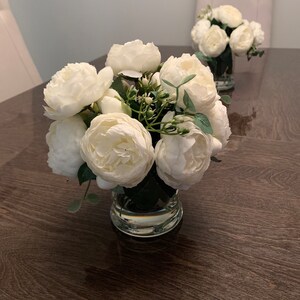 Green Velvet Touch Roses Arrangement Artificial Faux - Etsy