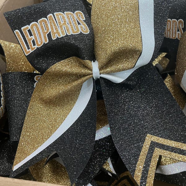Stripe and Chevron Glitter Cheer Bow - Etsy