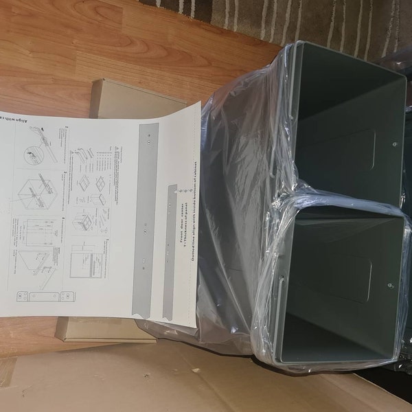 68L Integrated Pull Out Kitchen Waste & Recycling Bin for 500mm Cabinet ...