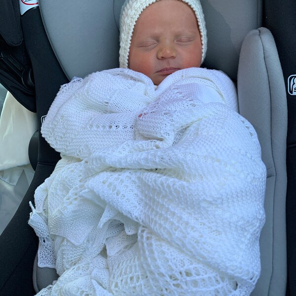 Eyelet Hearts Baby Blanket Knitting Pattern - Etsy