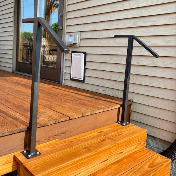 One Step Hand Rail - Single Post Handrail - Stair Railing - Modern ...
