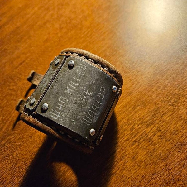 Leather Ethnic Bracelet - Post Apocalyptic Wristlet - Wasteland ...