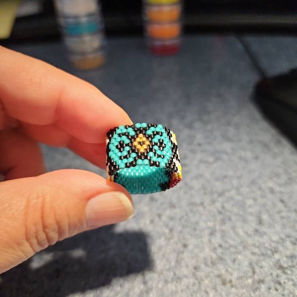 Peyote Ring Pattern for Beading Bead Ring Beaded Patterns Schema ...
