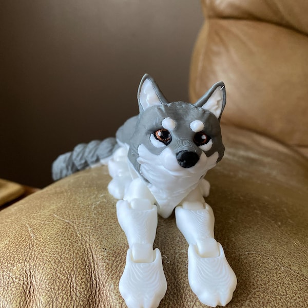 3D Printed Wolf - Flexi Wolf Poseable - Choose Your Color and Size - Etsy