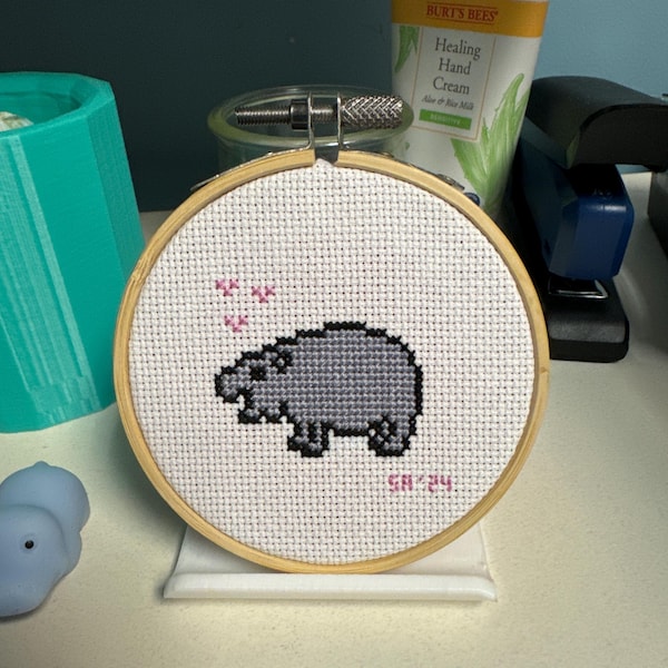 Tiny Hippo Cross Stitch Pattern - Etsy