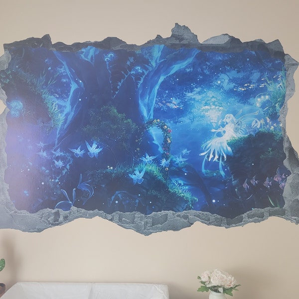 Enchanted Forest Wall Decal Smashed 3D Graphic Fantasy Fairy World Wall ...