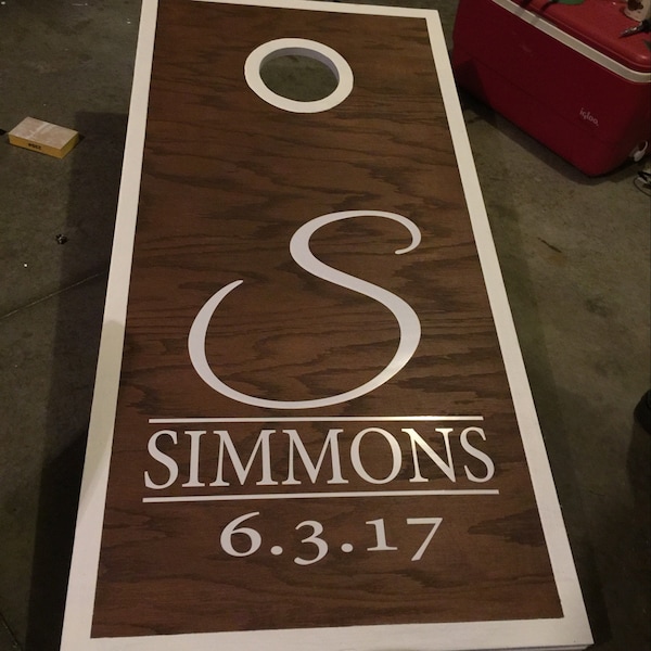 Custom Cornhole Decal Wedding Decals Set of 2 Vinyl Decals FREE ...