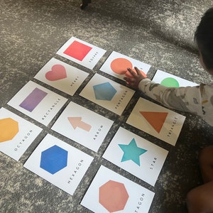 12 Color Cards Montessori Flashcards Pre-school Cards - Etsy