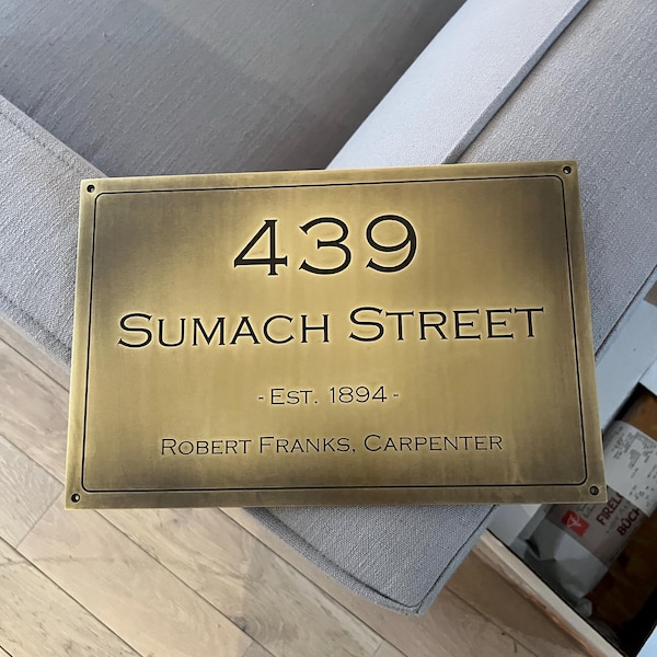 Engraved Brass Plaques - Solid Brass - Name Plates - Custom House Signs ...