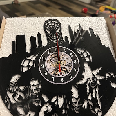 Spider-man Vinyl Record Laser Cut Wall Clock Marvels Room Decor ...
