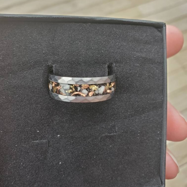 Gold Dust Ring, Pyrite and 24k Gold Flake Ring, Pyrite Jewelry, Fools ...