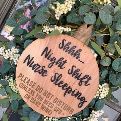Nurse Sleeping Door Sign, Night Shift Nurse Door Sign, Night Shift ...