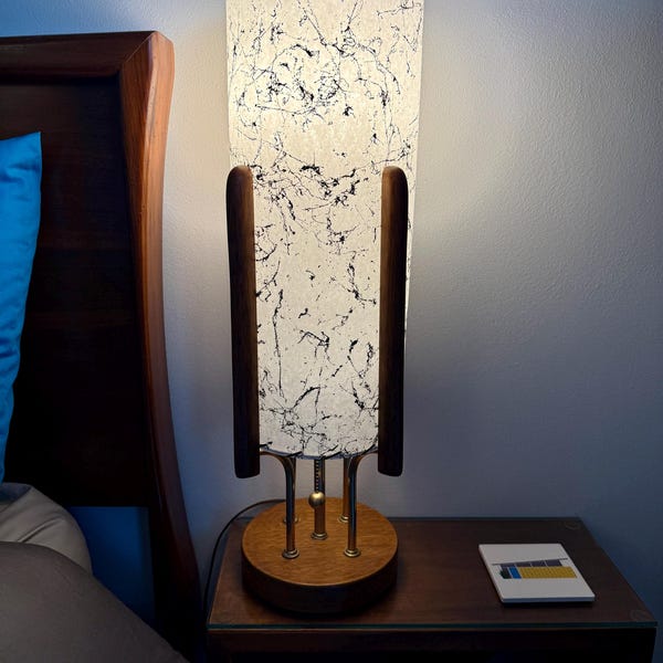 Mid Century Vintage Style 2 Tier Fiberglass Lamp Shade Modern Atomic ...