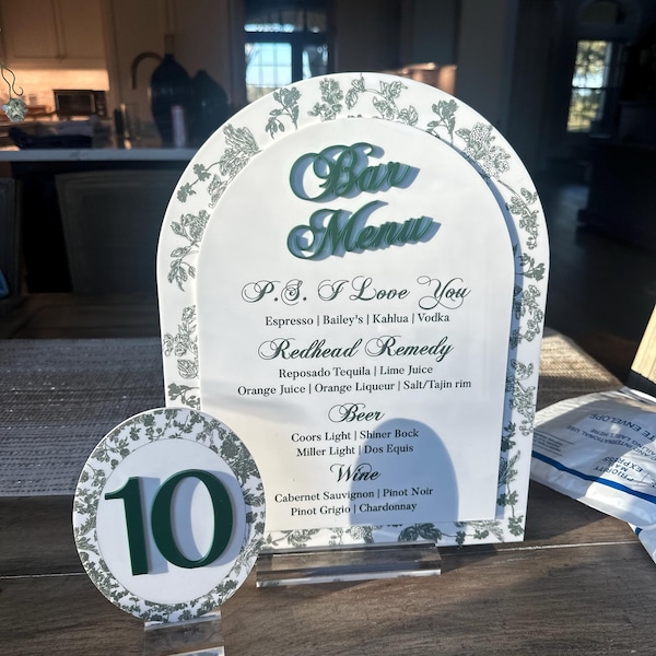 Buffet Wedding Food Menu Acrylic Signs, Dessert Table Titles, Entree ...