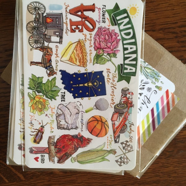 Indiana State Postcard. - Etsy