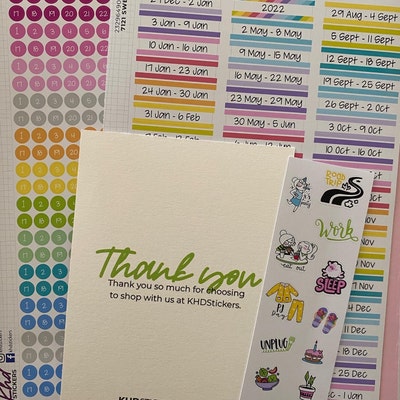 A Year of Date Dots Stickers, Planner Stickers, Removable - Etsy