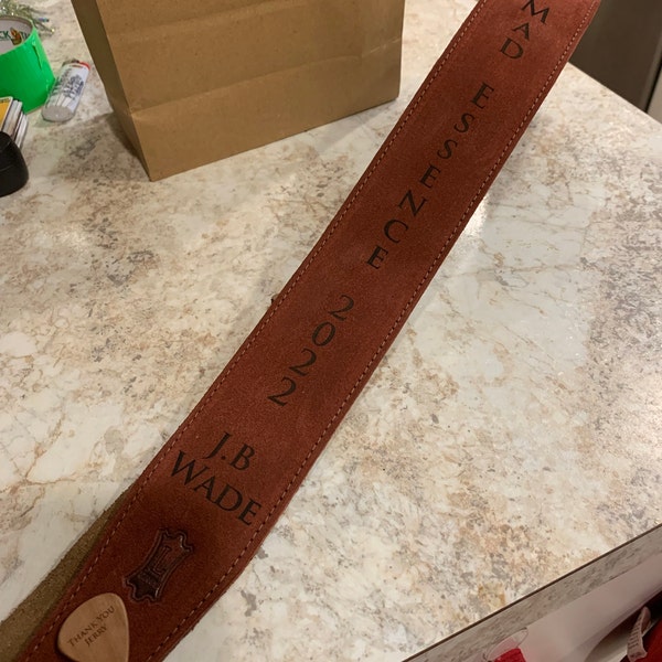 Custom Engraved Suede Guitar Straps, Custom Guitar Straps, Guitar ...