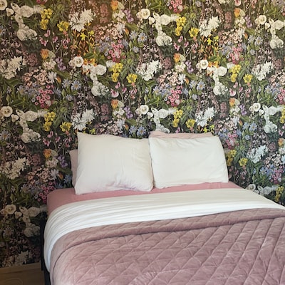 Summerfield Flower Dark Art Wallpaper for Cottagecore Decor, Vintage ...