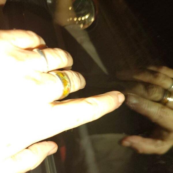 Rotating - Spinner - Ring With Secret Code and Custom Text. Silver Ring ...