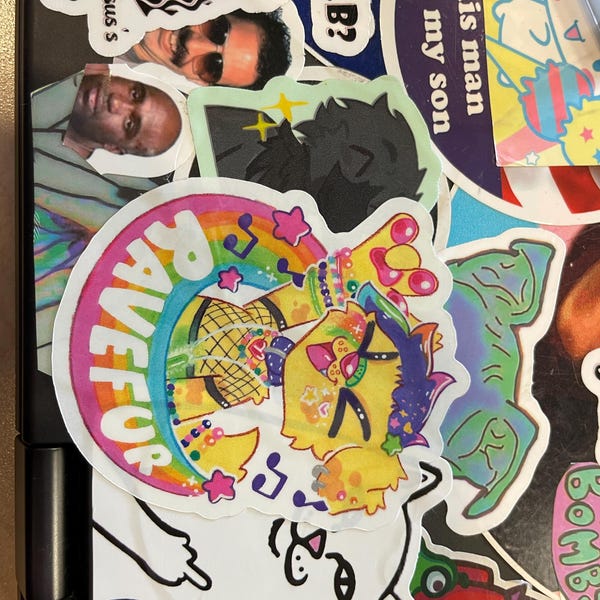 Vinyl Sticker - Furry RAVEFUR Raver | for Furries, Sparklefurs ...