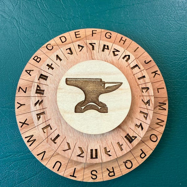 Runes Cipher Wheel for Escape Rooms - Decoder Disk - Laser Engraved ...