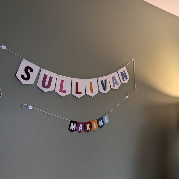 Felt Banner With Custom Lettering Personalized Flags for Baby Nursery ...