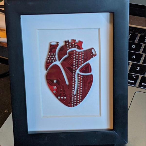 Mini Anatomical Heart Circuit Board Framed Art, Custom Recycled ...