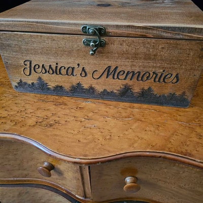 Large Personalized Travel Themed Keepsake Box Rustic Keepsake Box - Etsy