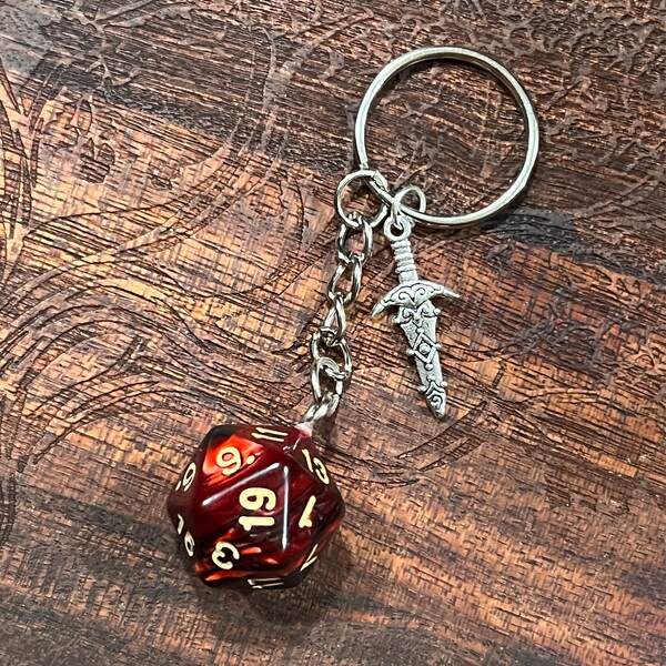 D20 Keychains With Optional Charm - Etsy