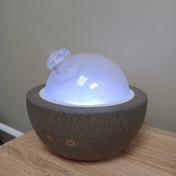 Black Ash Luna | Glass Dome & Speckled Concrete Diffuser | Essential Oil Diffuser - Etsy