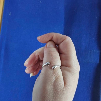 925 Sterling Silver Ring, Dainty Love Hug Ring, Hug Hand Ring, Couple ...
