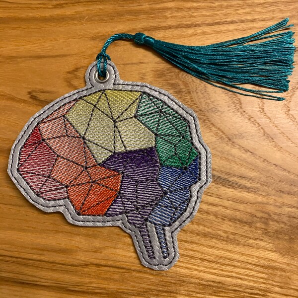 Geometric Brain Bookmark Multiple Colors for Neurodiversity and ...